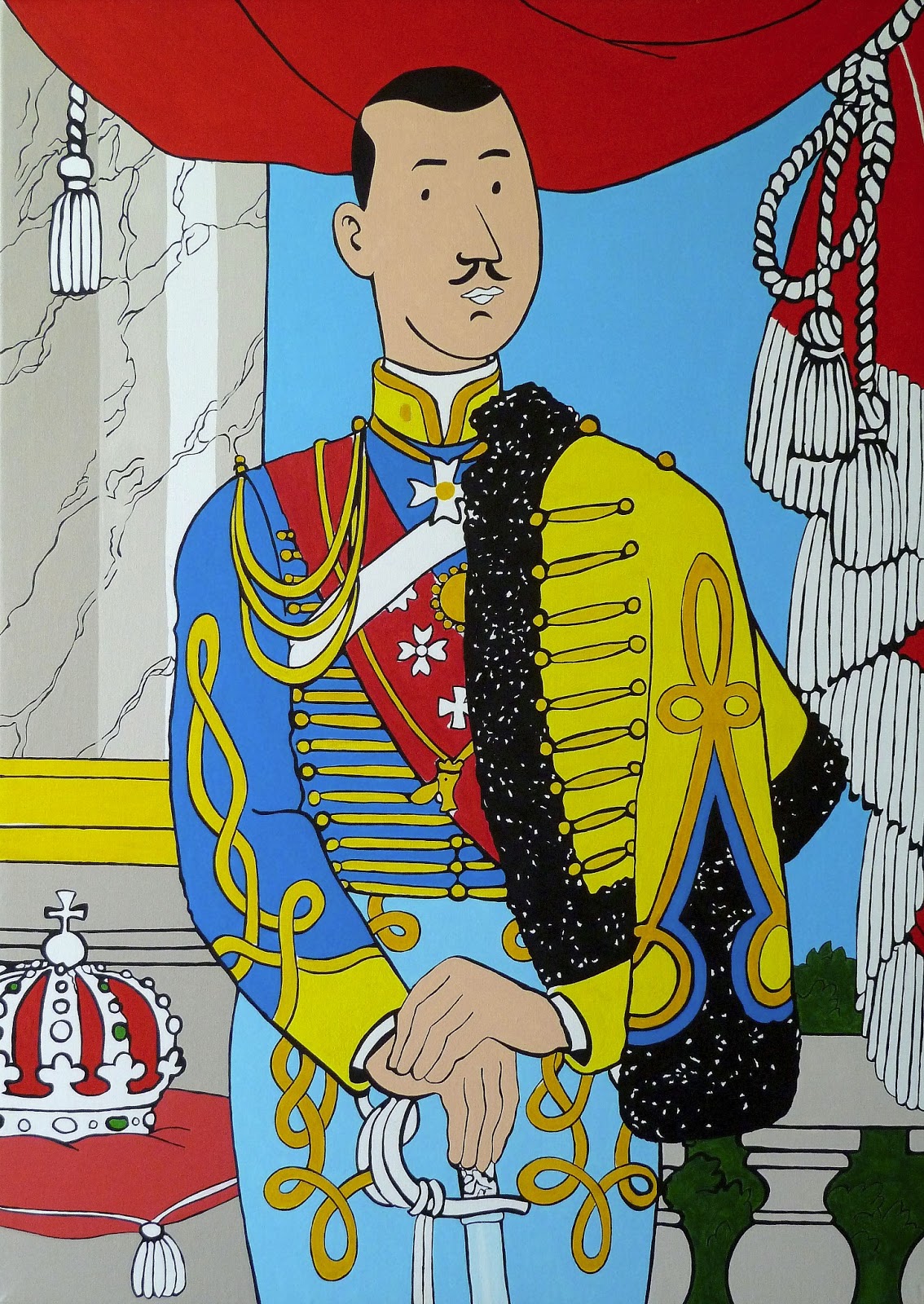 Les Toiles de Luc: Tintin - Portrait de Muskar XII, Roi de Syldavie