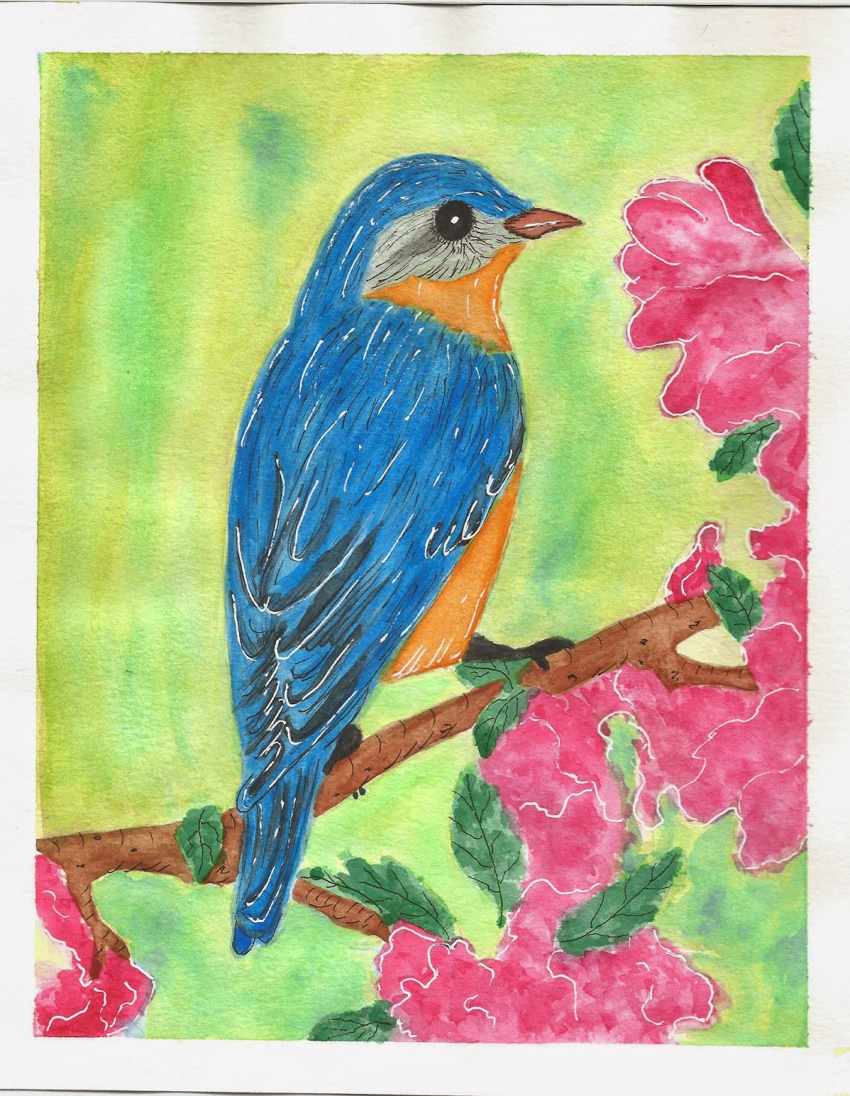 Studio 320 West: Watercolor & Ink Blue Bird