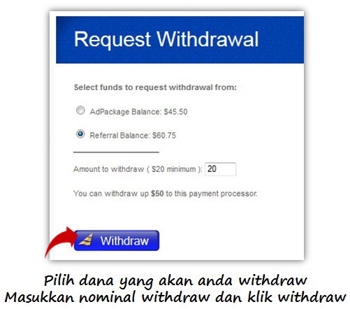 Tutorial Ad Click Xpress: Cara Withdraw