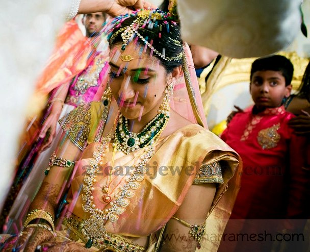 Bride with Diamond Manga Mala - Jewellery Designs