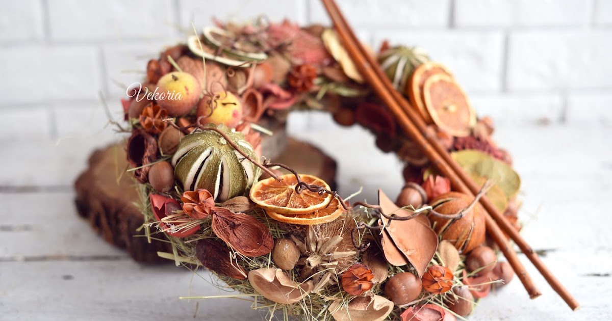 Венок ""Цитрусовый урожай" - Vekoria. Handmade decor for home