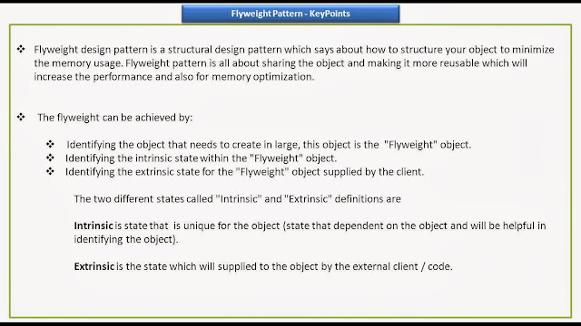 JAVA EE: Flyweight Design pattern - Keypoints