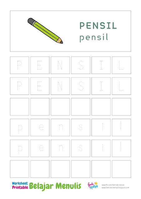Download Gratis : Worksheet - Belajar Menulis