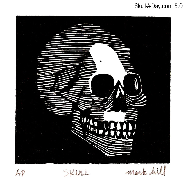 Block Print Skull