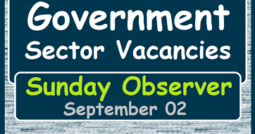 Government Sector Vacancies -Sunday Observer Sep 02 - Teacher