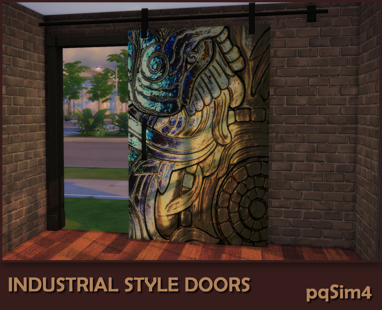 Industrial Style Decor Doors. Sims 4 Custom Content.