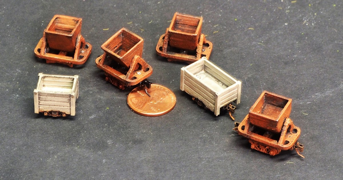 Nirvana Valley Model Railroad: HOn18 Mine Cars, HO on Z scale track