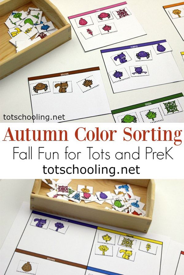 Toodler Kids: Autumn Color Sorting Activity