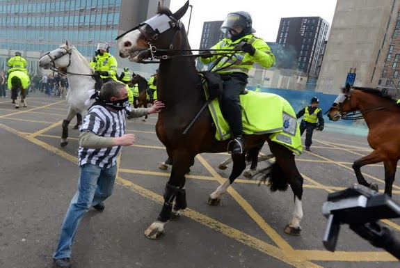 Newcastle fan who punched police horse sentenced to 12 months in prison ...