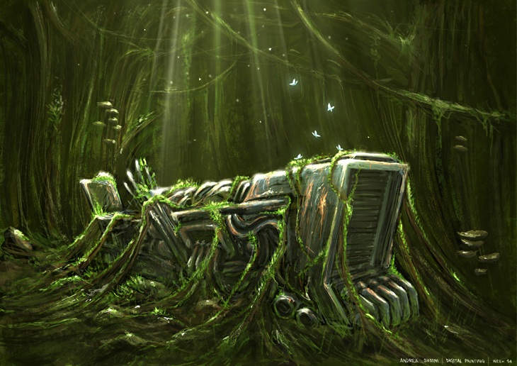 Andrea Susini works: steam-jet jungle ruins