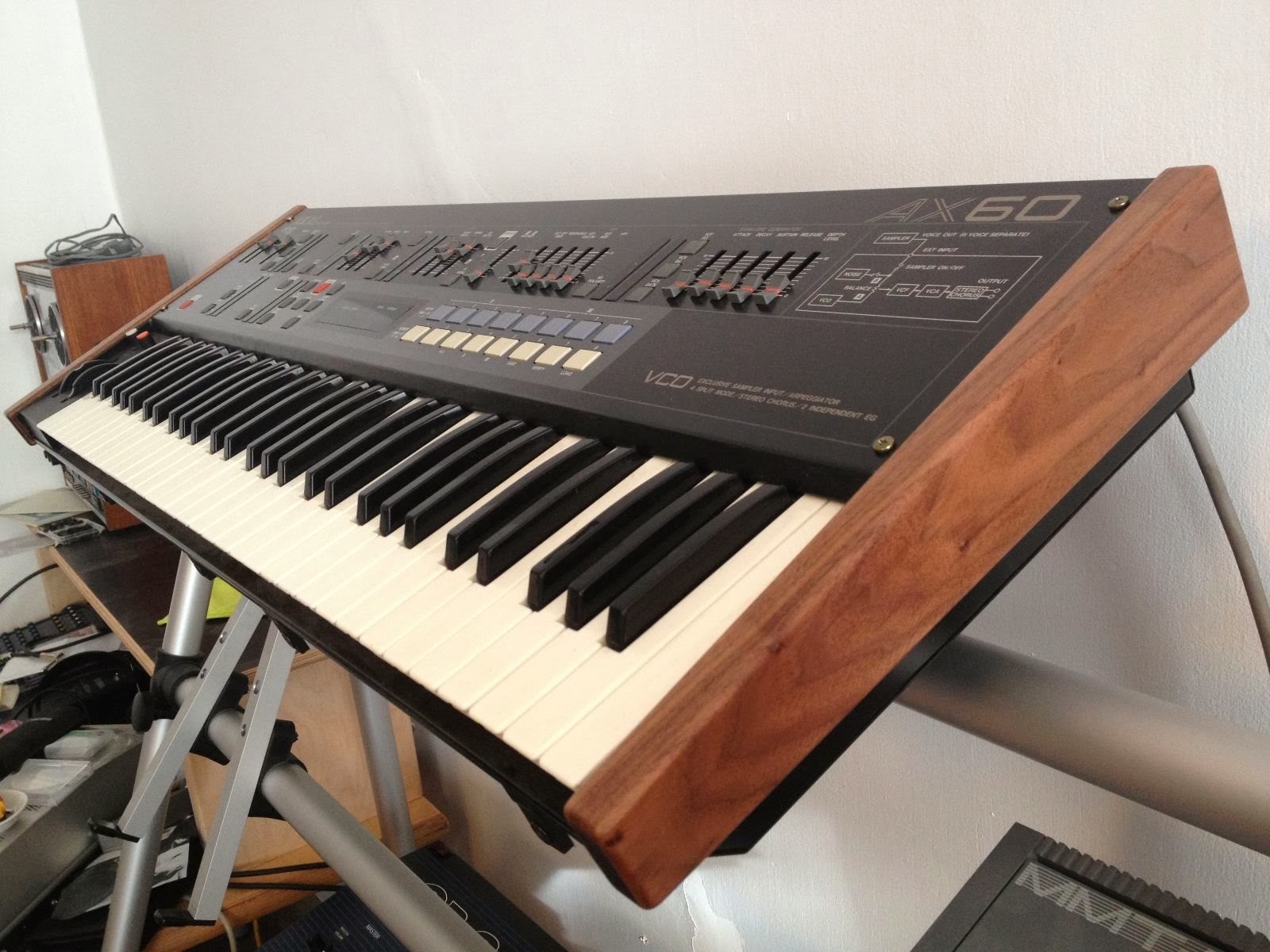 MATRIXSYNTH: Akai AX60 with Custom Wood Side Panels