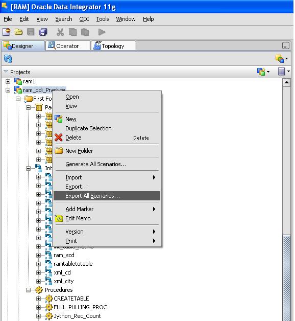 ODI Scenarios ~ Oracle Data Integrator