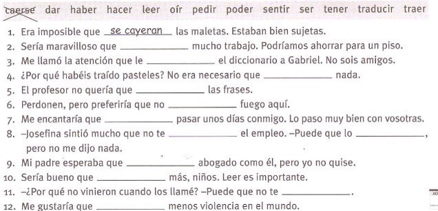 tequieroespanol: Pretérito imperfecto de subjuntivo: verbos irregulares.