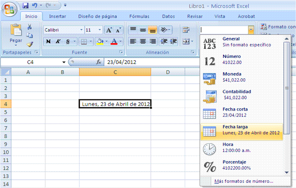 Tipos de Datos de Hoja de Calculo: TIPOS DE DATOS (EXCEL)