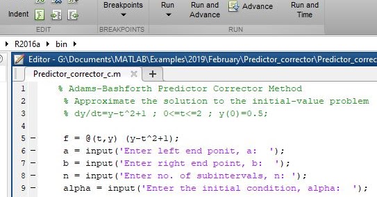 Predictor Corrector Method using MATLAB - MATLAB Programming