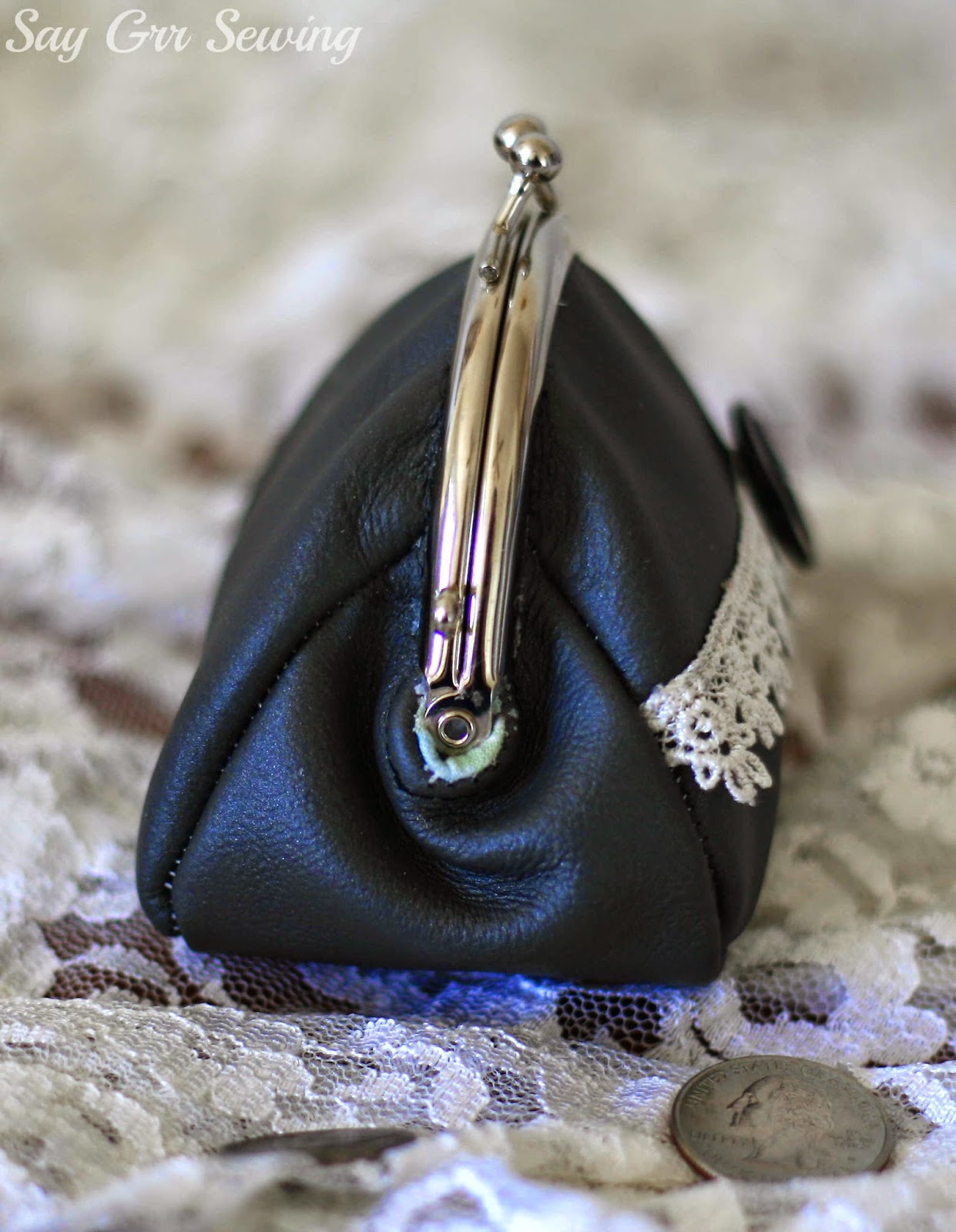 Say Grr Sewing: Leather And Lace Coin Purse