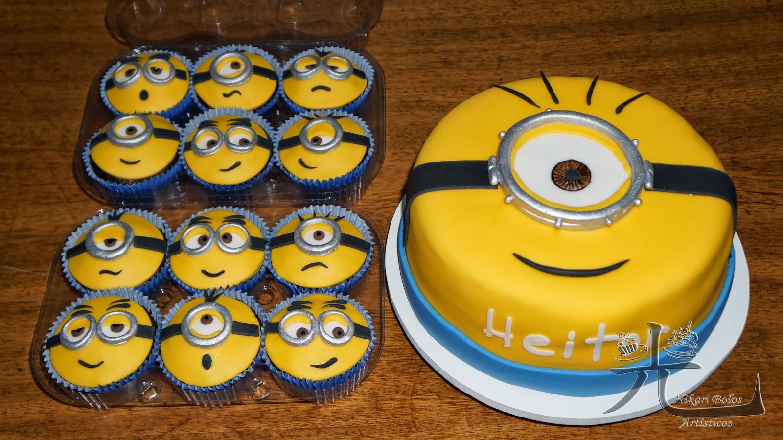 Bolo e CupCake "MINIONS" - Hikari Bolos Artísticos