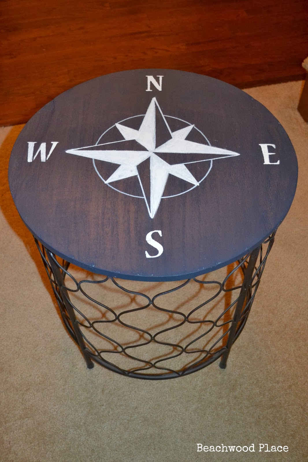 Beachwood Place: DIY Coastal Compass Table