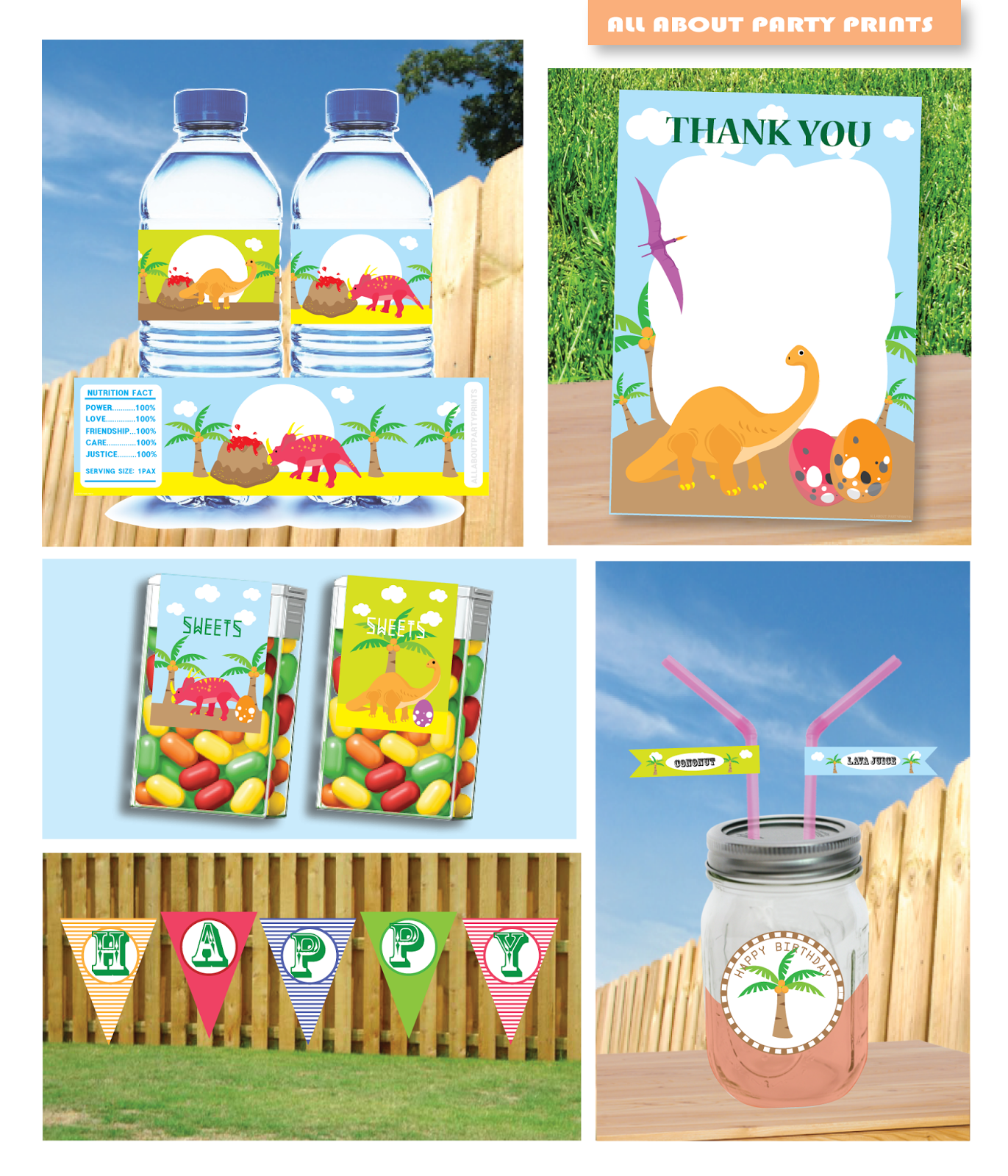 All About Party Prints: Dinosaur Party Pack Printables