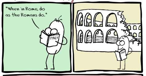 When In Rome Do As The Romans Do Cartoon