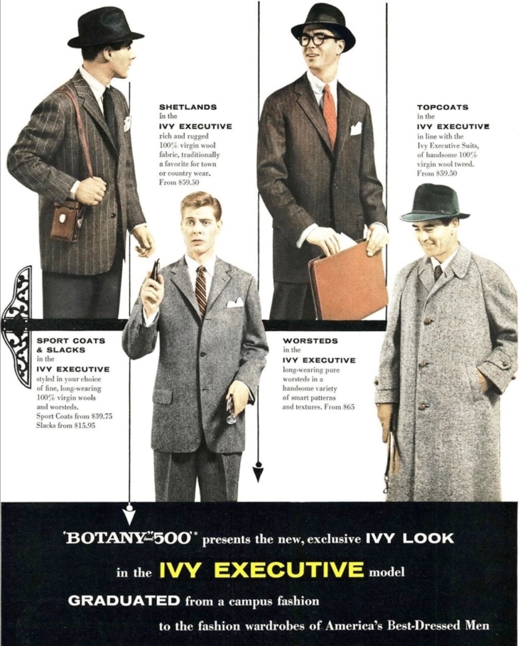 The Ivy League Look: The Natural Gentleman, Botany 500, 1963, 1955
