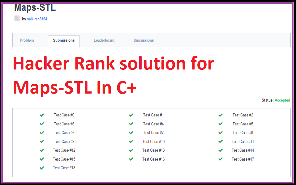 Hacker Rank Solution For Maps Stl In C