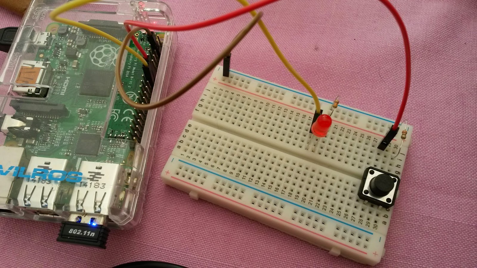 Led switch on/off on button press