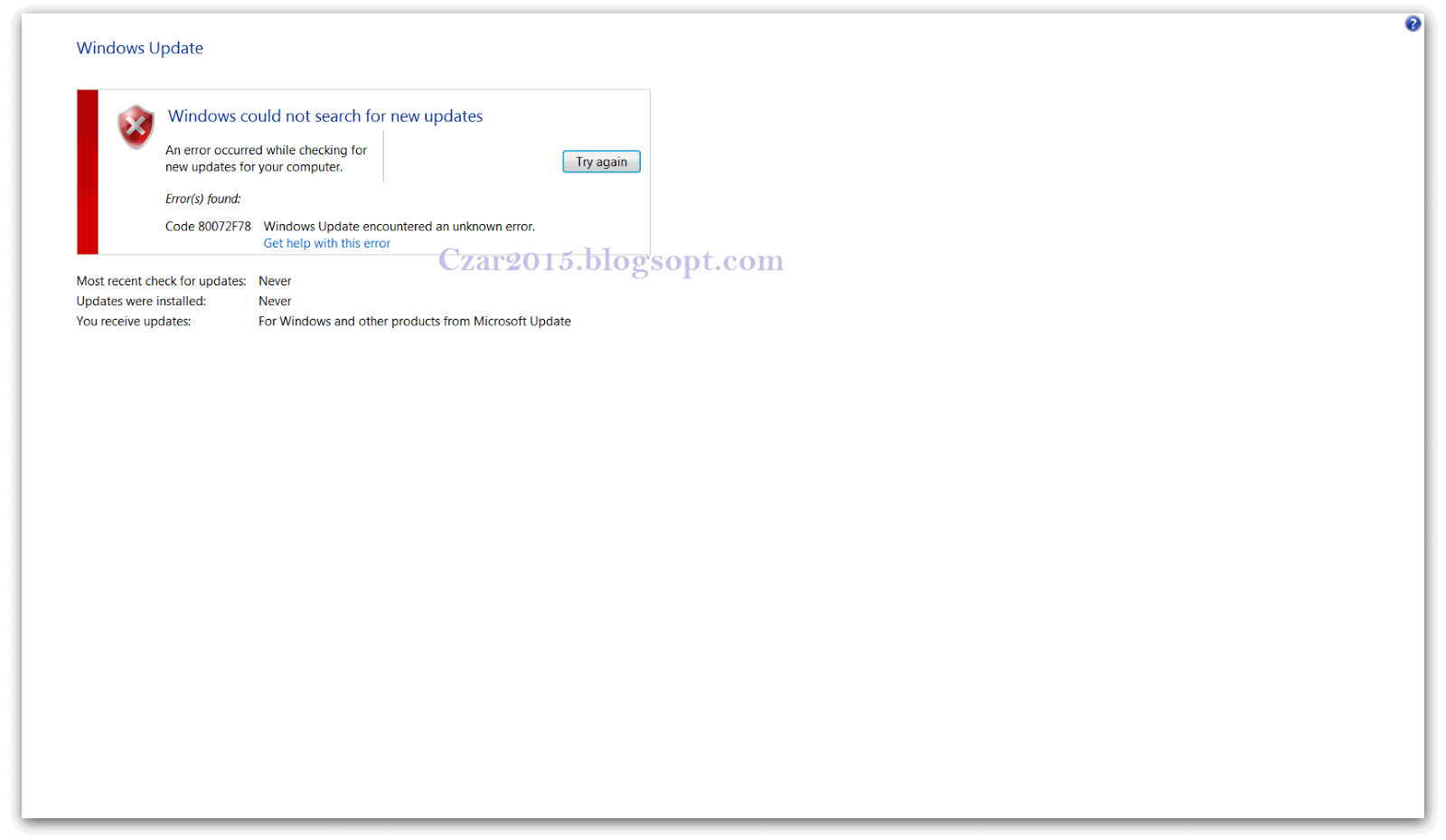 Windows 7 Update Error – 80072EE2 / 80072EE7 / 80072EFD / 80072F76 ...