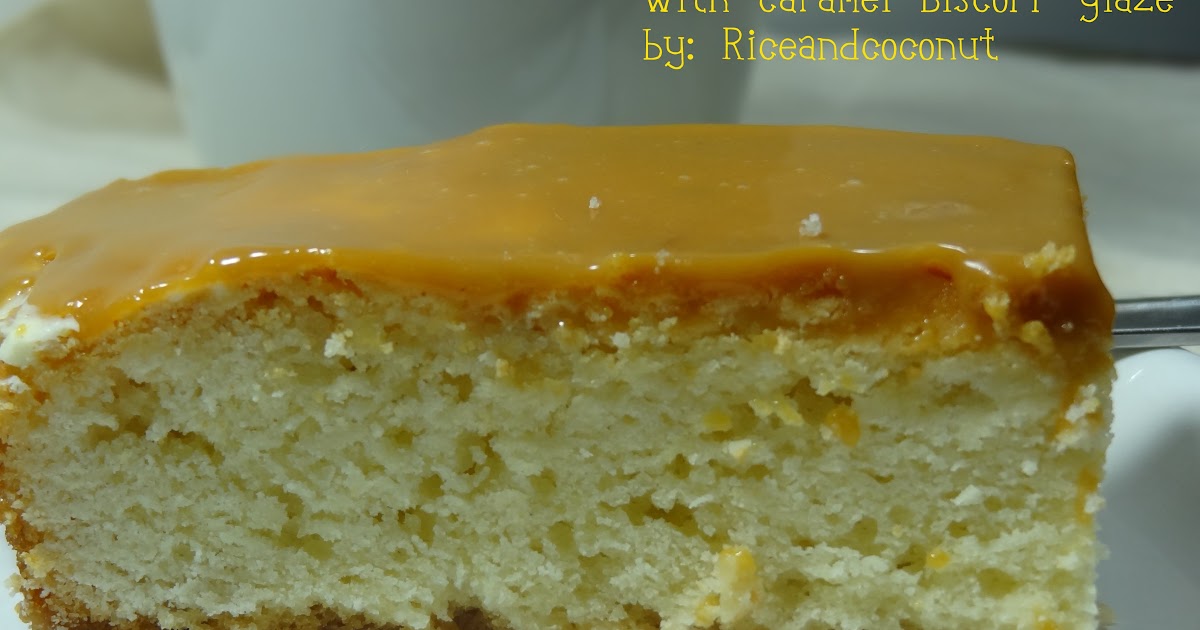 White chocolatte mud cake with caramel biscoff glaze