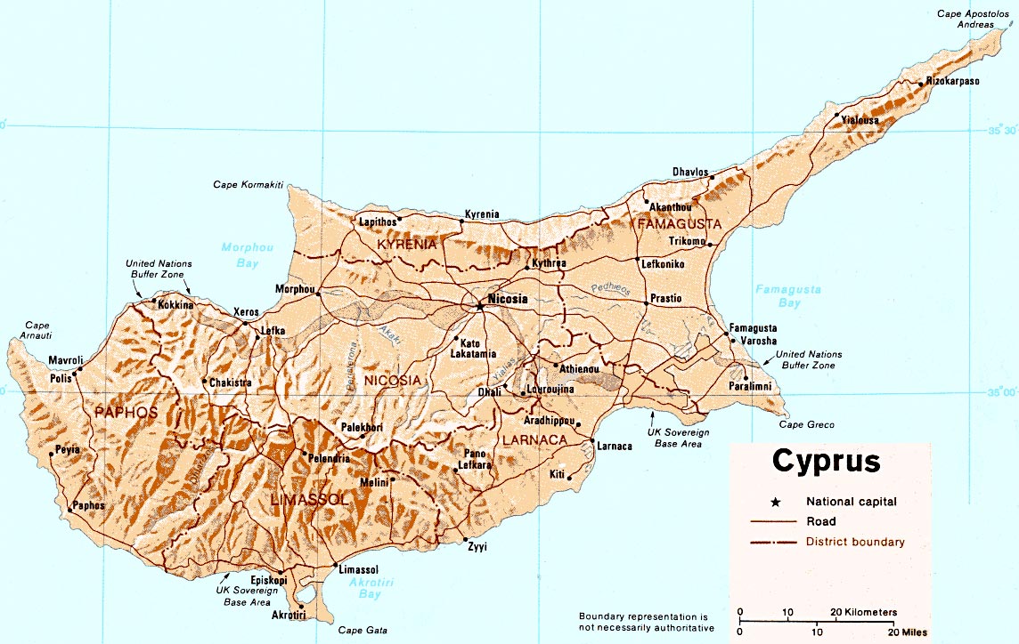 CYPRUS - GEOGRAPHICAL MAPS OF CYPRUS ~ Klima Naturali™