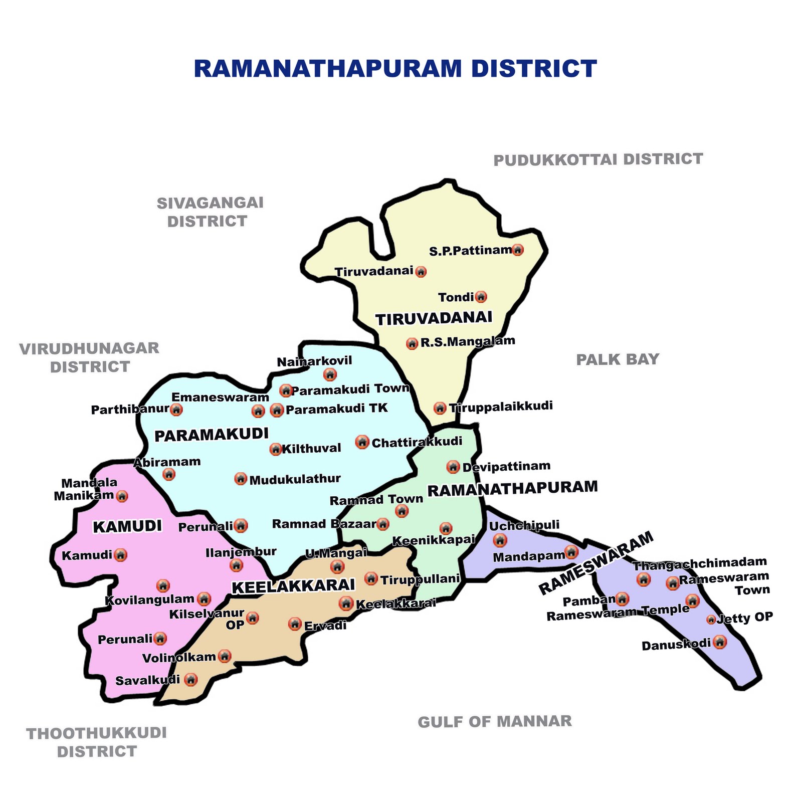 Ramnad District Map