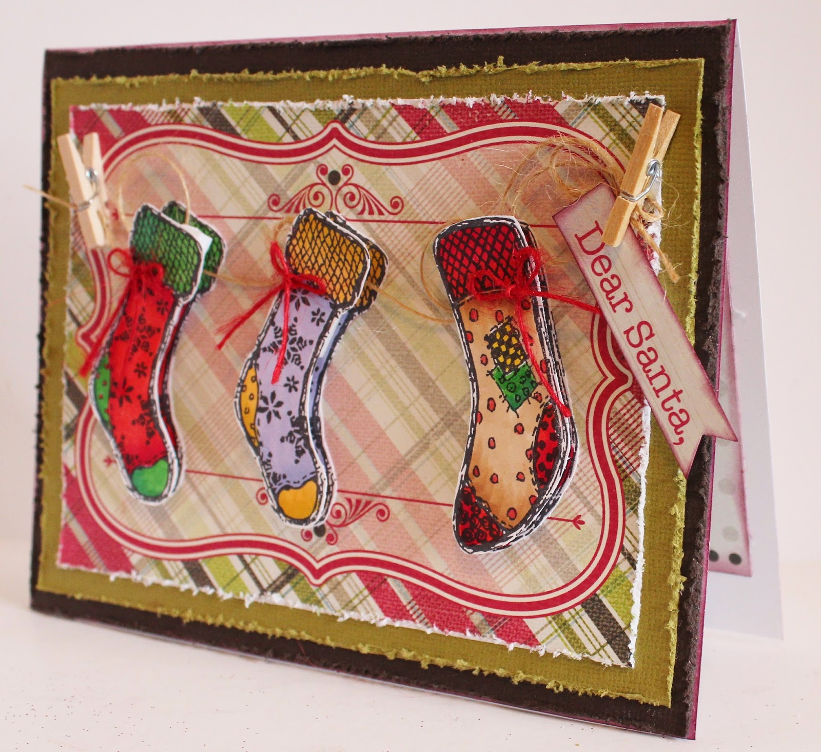 Pam Bray Designs: A Girl with Flair: Dear Santa Card with SinCity Stamps