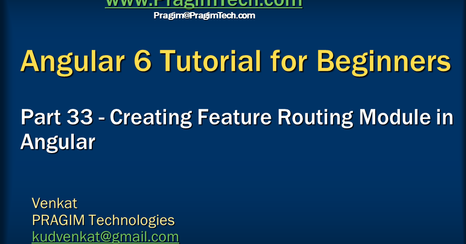 Sql server, .net and c# video tutorial: Creating feature routing module ...