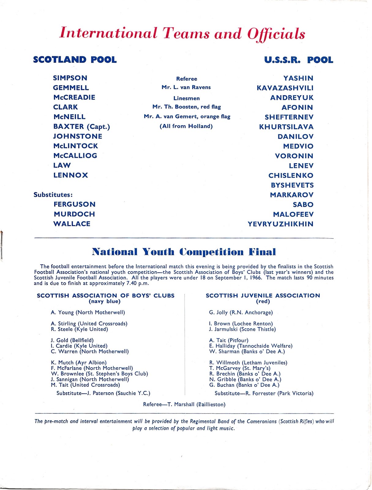 Glasgow Punter: 1967. Scotland versus USSR