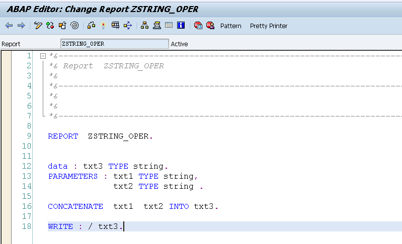 SAP TECH: Concatenate