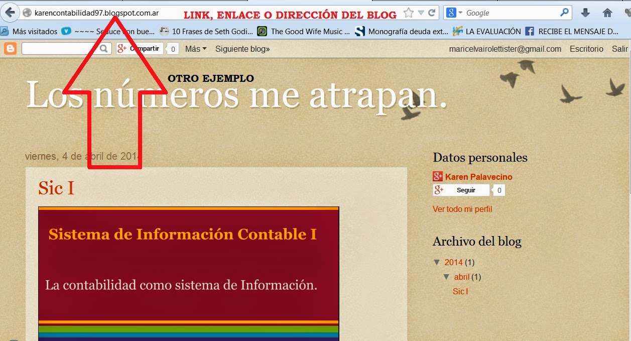 PRESENTE: ¿Cuál es el LINK - ENLACE - DIRECCIÓN de mi blog?