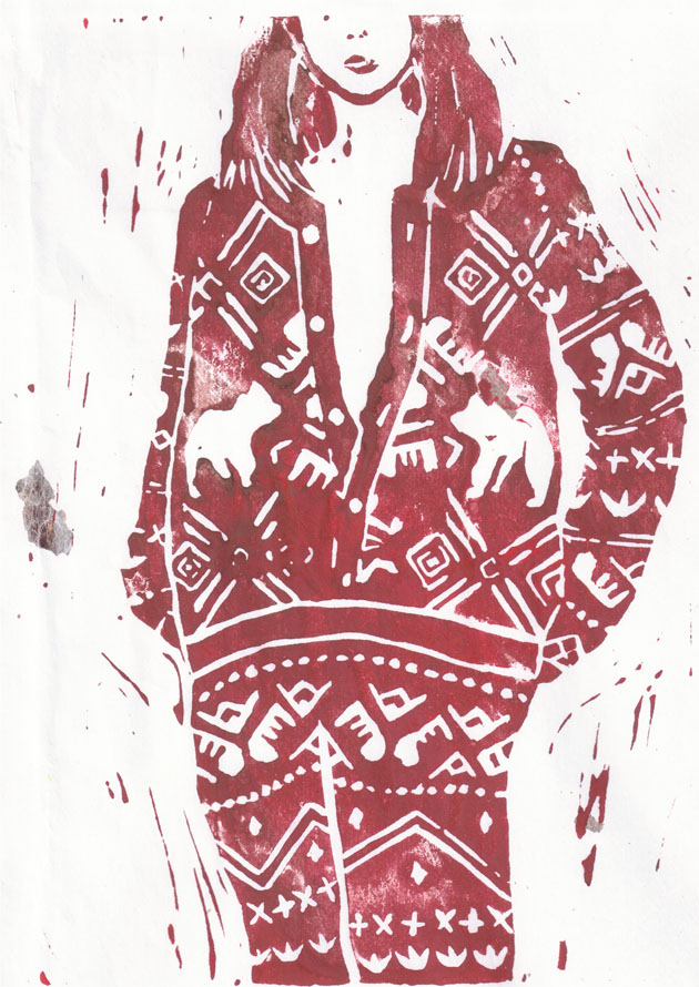 No Time To Play: Rubber engraving and additional drawing