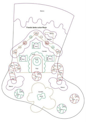 10 Moldes para hacer bonitas botas navideñas en fieltro ~ lodijoella