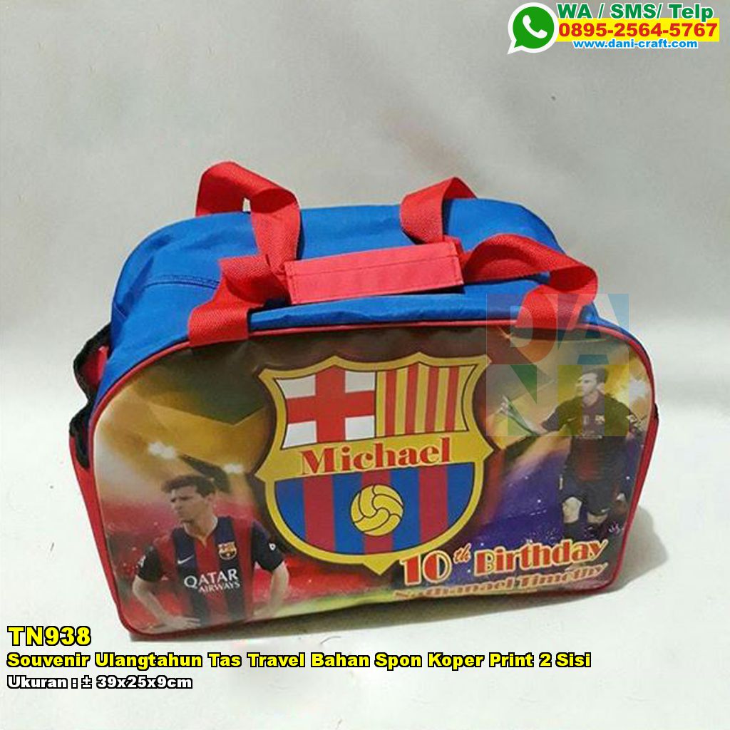 Souvenir Ulangtahun Tas Travel Bahan Spon Koper Print 2 Sisi | Souvenir ...