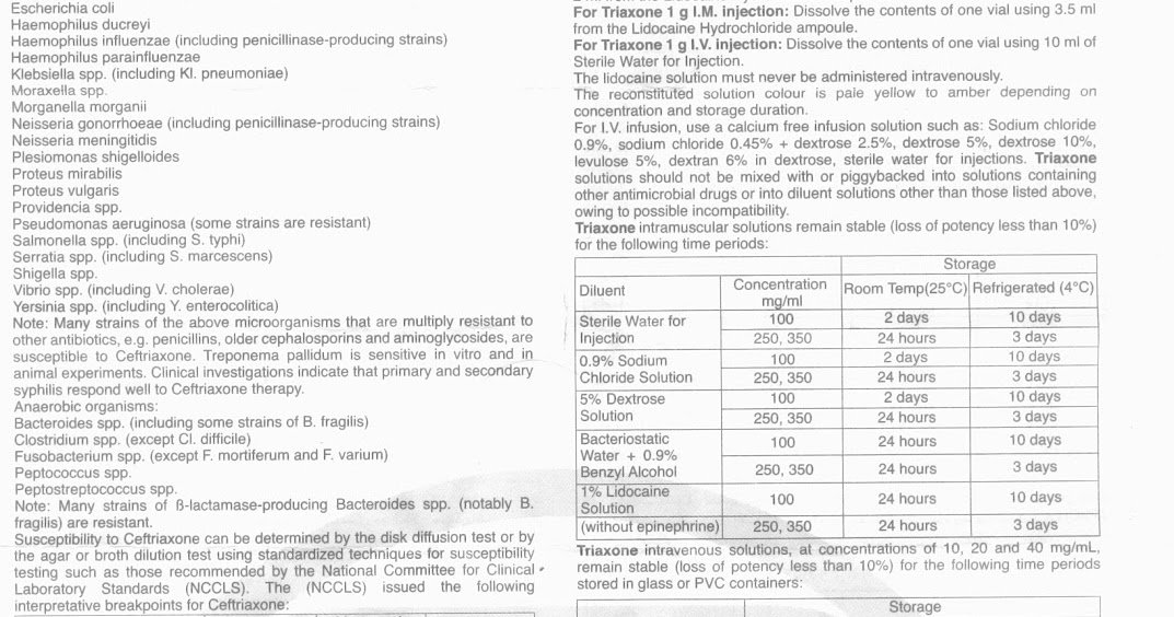 Drug Pamphlet: Triaxone