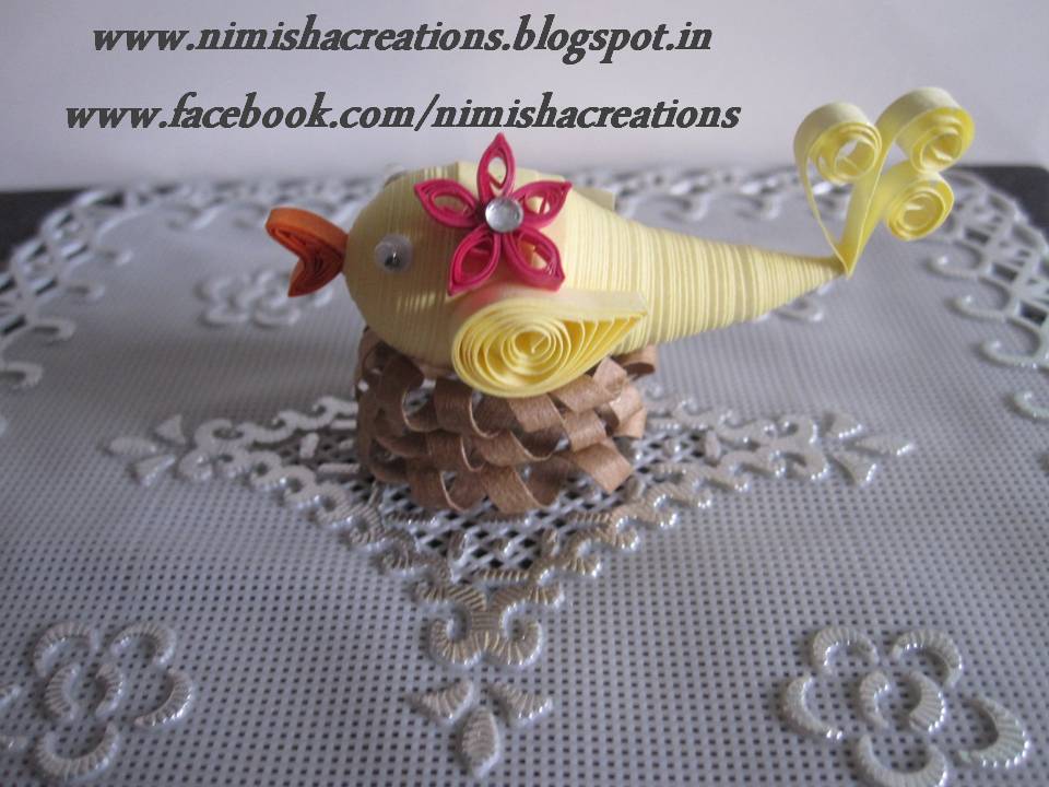 Nimisha's Creations: 3D quilled miniature - Little birdie..