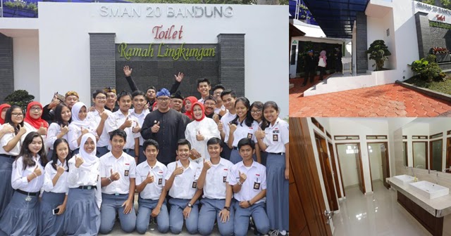 SMAN 20 Bandung Resmikan Toilet Ramah Lingkungan dan Taman Gerbang Ilmu
