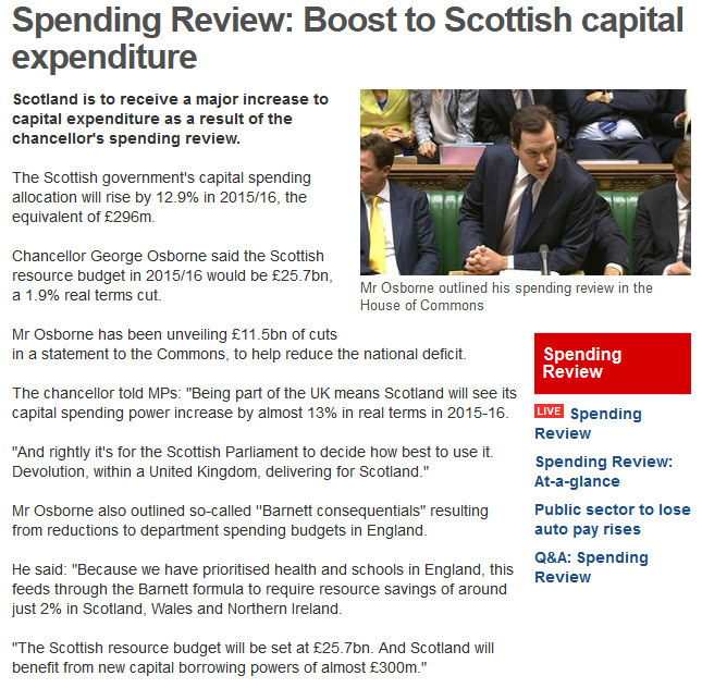 Logic's Rock: Spinning the Spending Review - BBC Scotland Newspeak Style