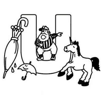 Dibujos para colorear: Abecedario para colorear - Letra U