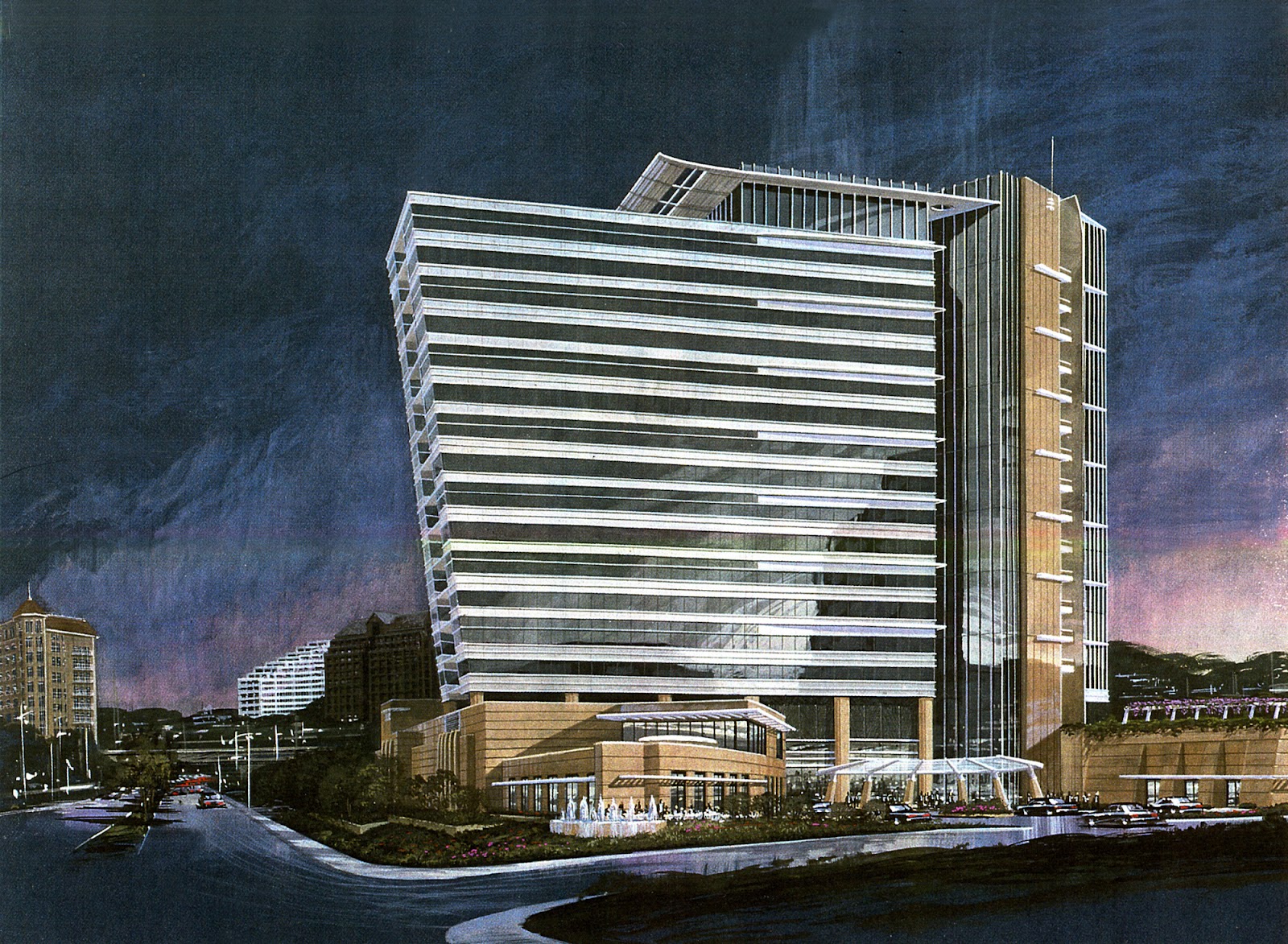 Rich Poling Creative Arts: Urban Hotel Concept at Sunset