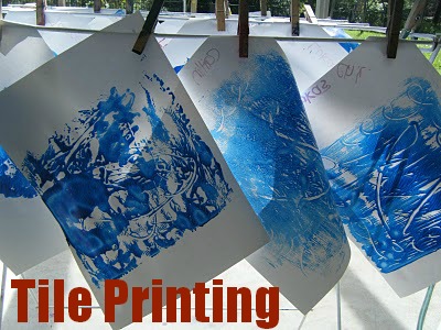 let the children play: tile printing activity at preschool