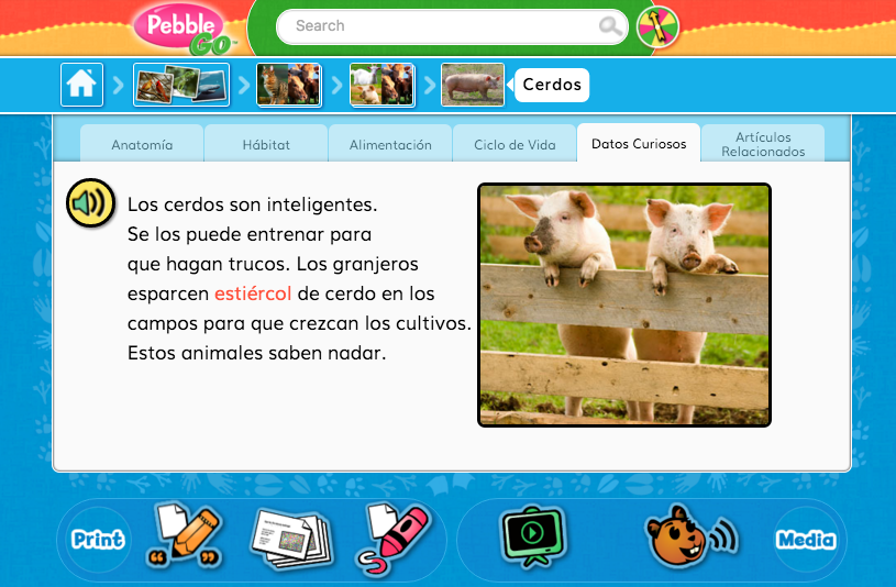 The Library Voice: PebbleGo Animales, Capstone's First Spanish Language ...