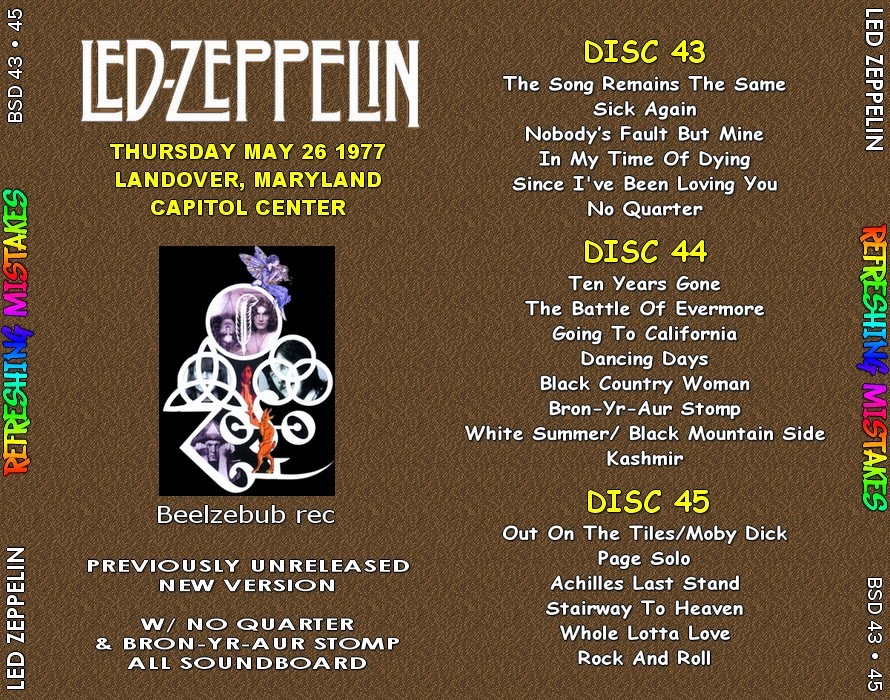 World Of BOOTLEGS: BOOTLEG : Led Zeppelin - Capitol Center, Landover ...