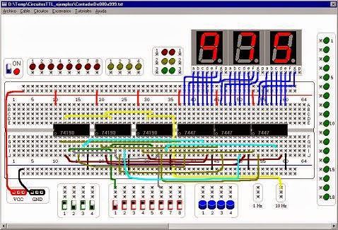 Simulador Digital virtual en protoboard