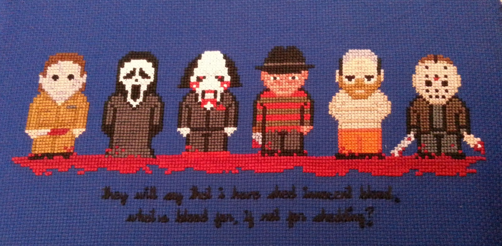 Look, a distraction!: Horror Icons Cross Stitch